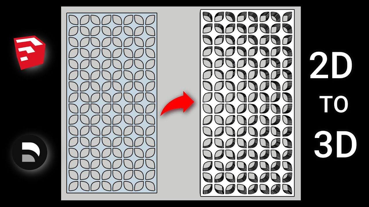 How to Make a CNC/MDF Jaali || 2D Image to 3D Model || Sketchup ...