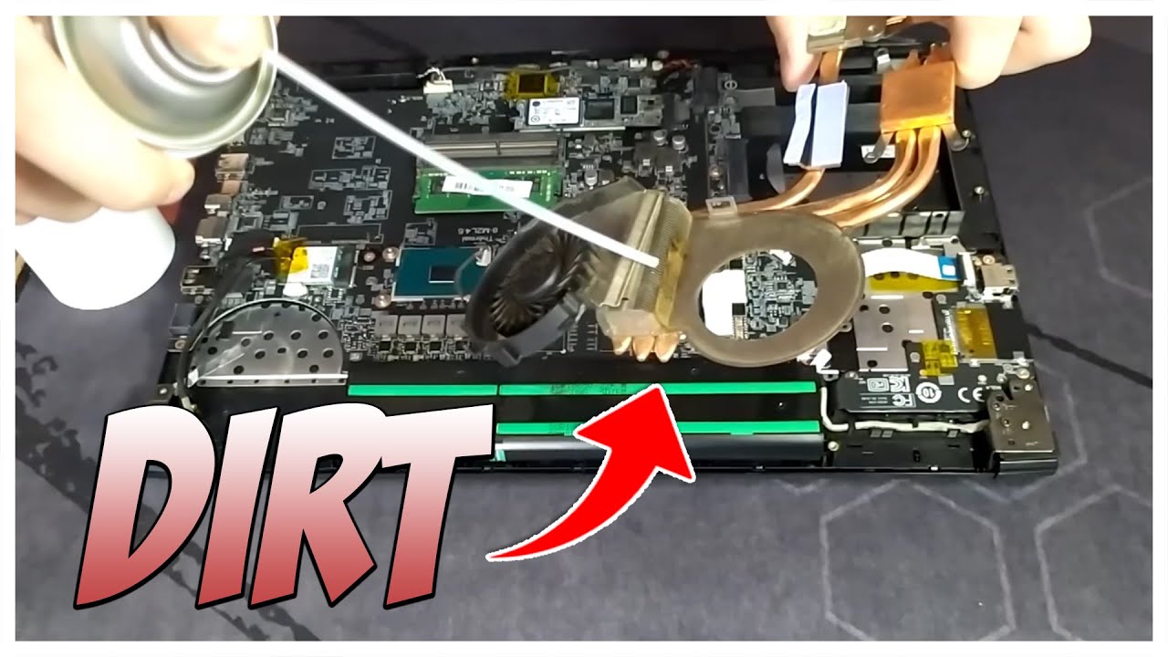 HOW TO CLEAN A GAMING LAPTOP 💻- MSI GF75 Thin 10SER-493 - YouTube