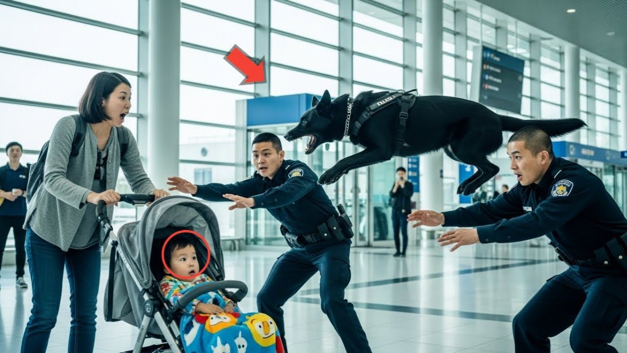 Airport Chaos When Police Dog Leaps Into Baby’s Stroller — The ...