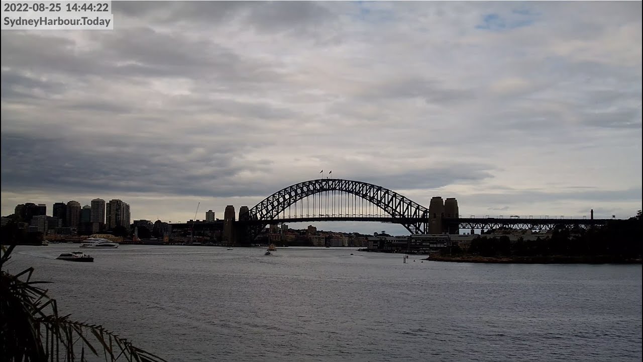 A winter day on the harbour from the land down under. Sydney Harbour Bridge Australia 25-8-2022 ...