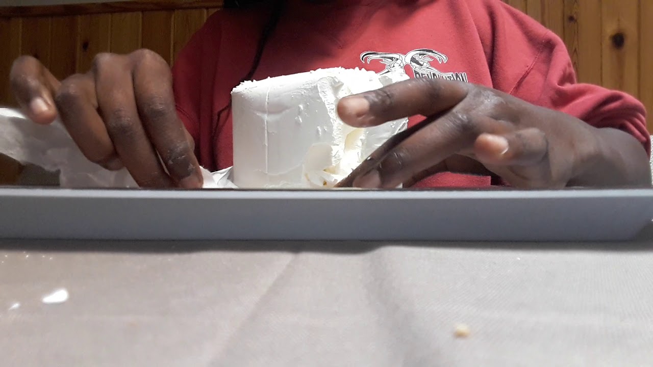 Eating cornstarch chunks. I really craved them - YouTube