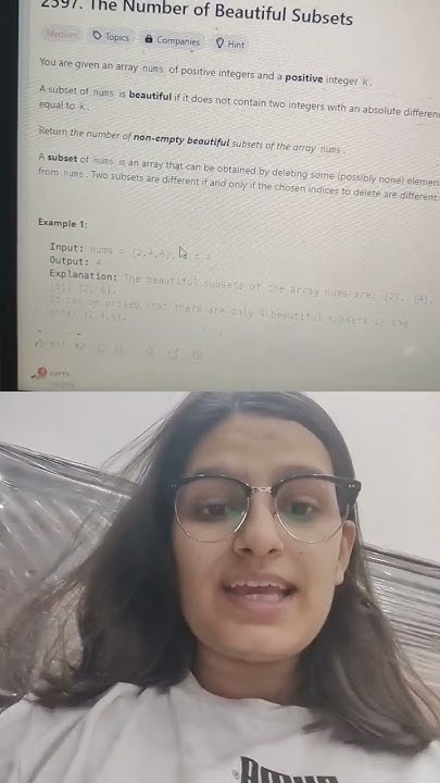 Number Of Beautiful Subsets Leetcode Todays Problem Part 1btech Coding Placements Youtube