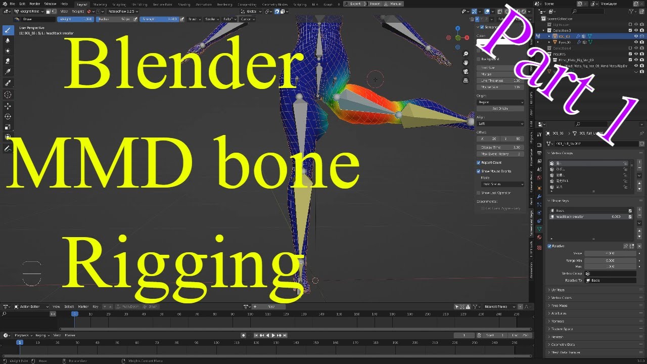 Mmd Rigging model 001 03 part 01 bone rig - YouTube