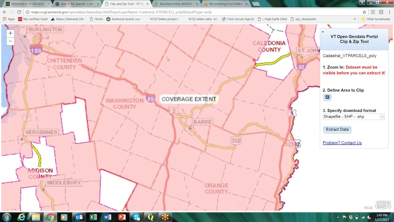 Downloading and Connecting to Data and Services at the Vermont Open ...