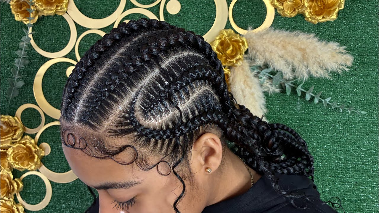 #13 Cornrows 6 Braids - YouTube