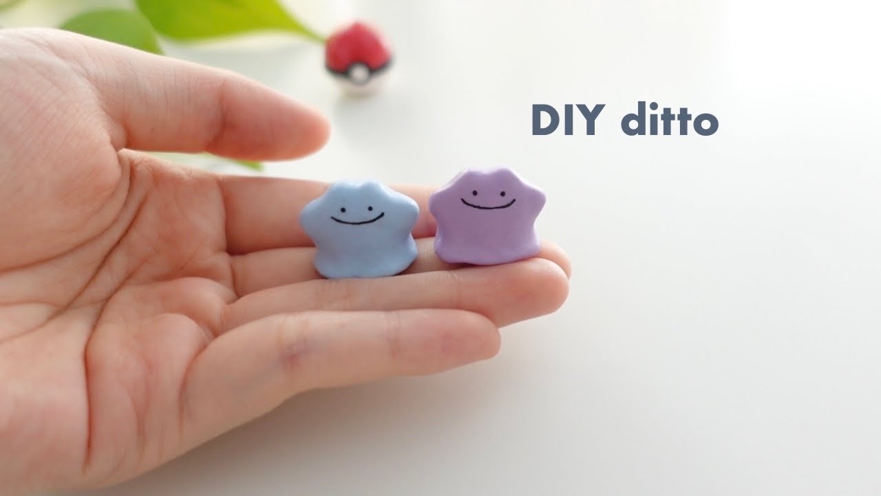 making Ditto & Poké Ball with clay (easy pokémon DIY) - YouTube