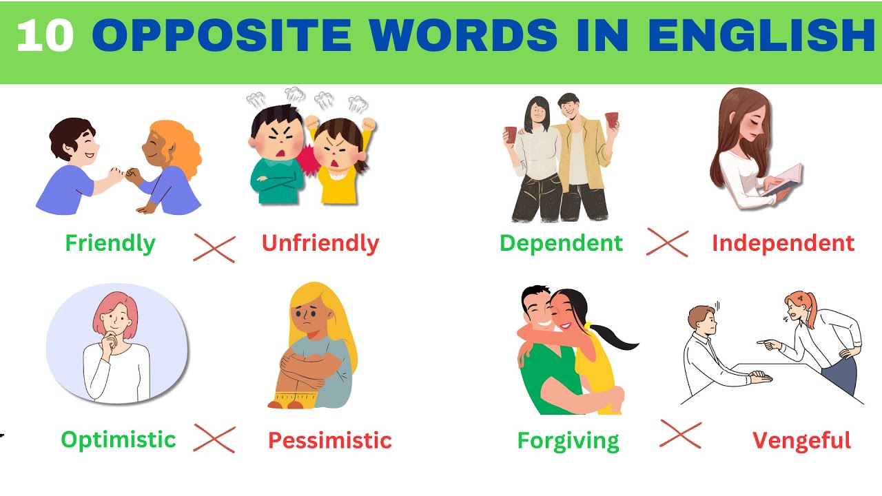 Antonyms Opposite words in English| Learn new opposite words| Daily use ...