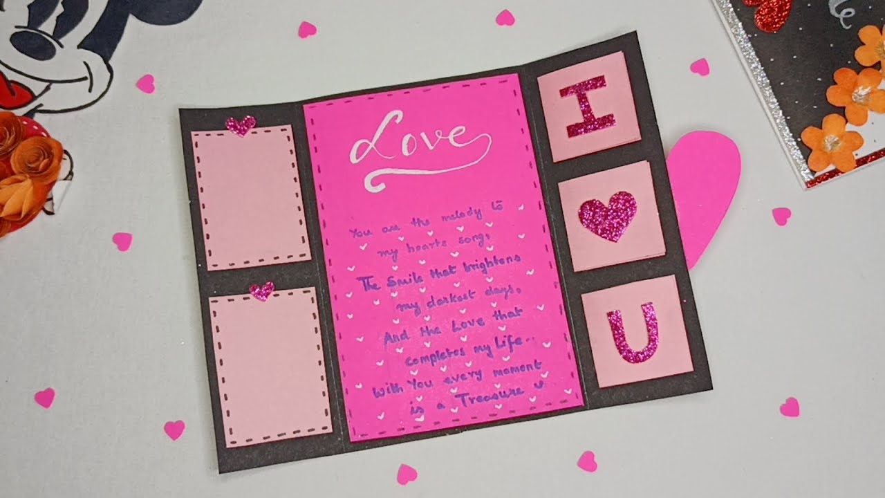 Love Card Tutorial💖 Easy n Simple Card💖 Handmade Card💖 Unique Card ...