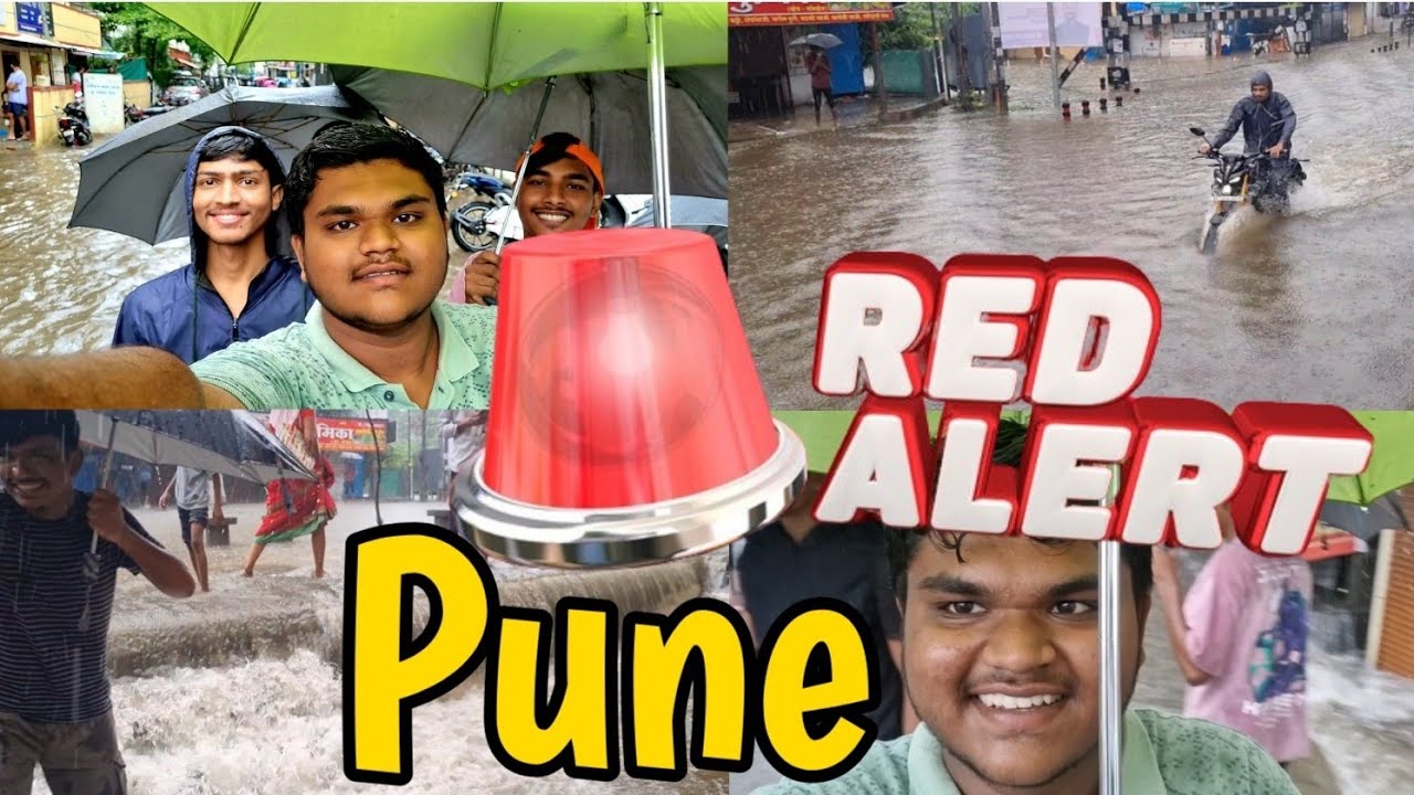 Red Alert 🚨 🚨 In Pune 🌧🌧 | Pura Pune Pani Me #redalert #pune #monsoon # ...
