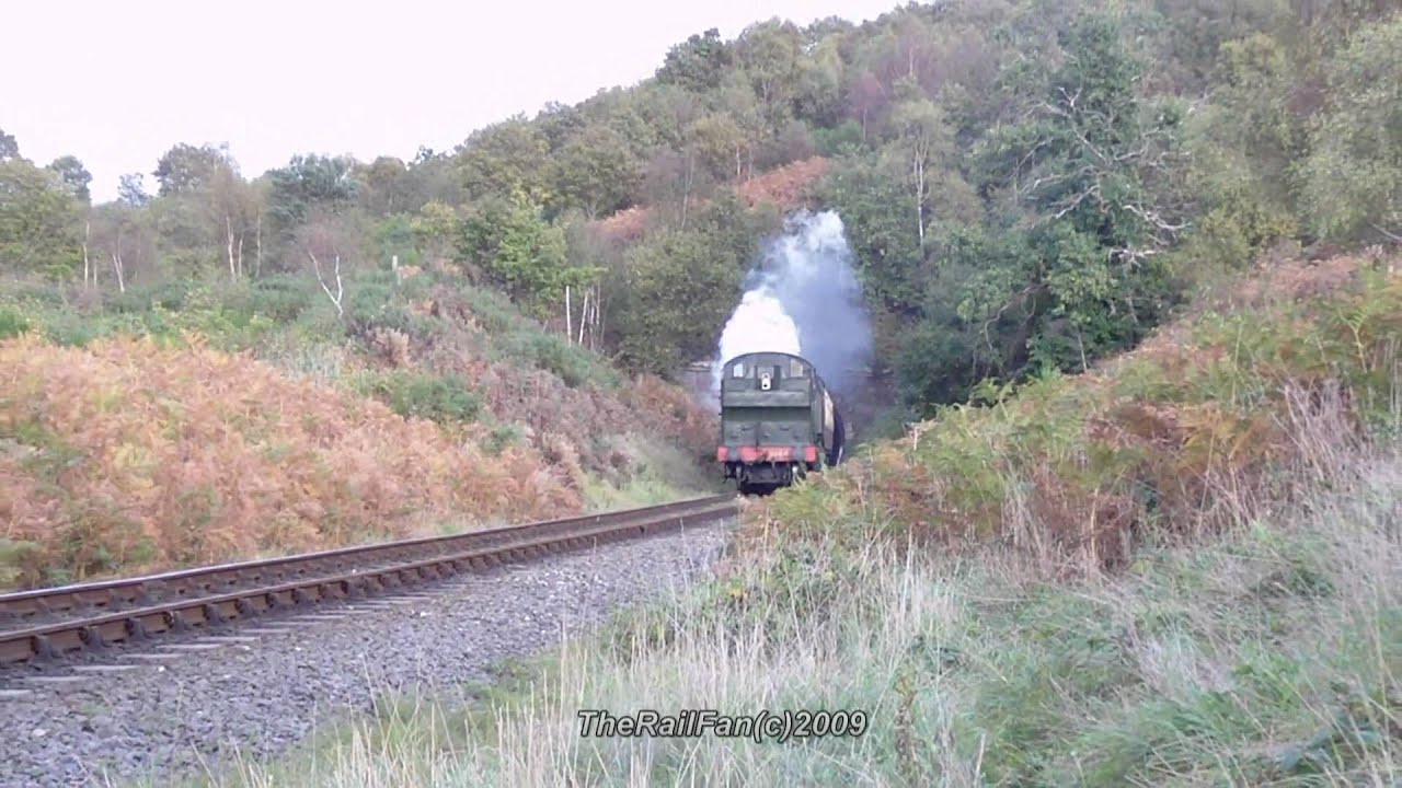 (HD) Steam Train 5164 GWR exits Kidderminster Tunnel 10/10/09 Severn ...