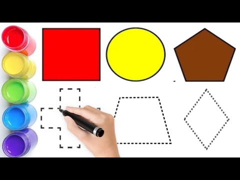 Learn shapes colours/Educational video for kids/2d shapes drawing/draw ...