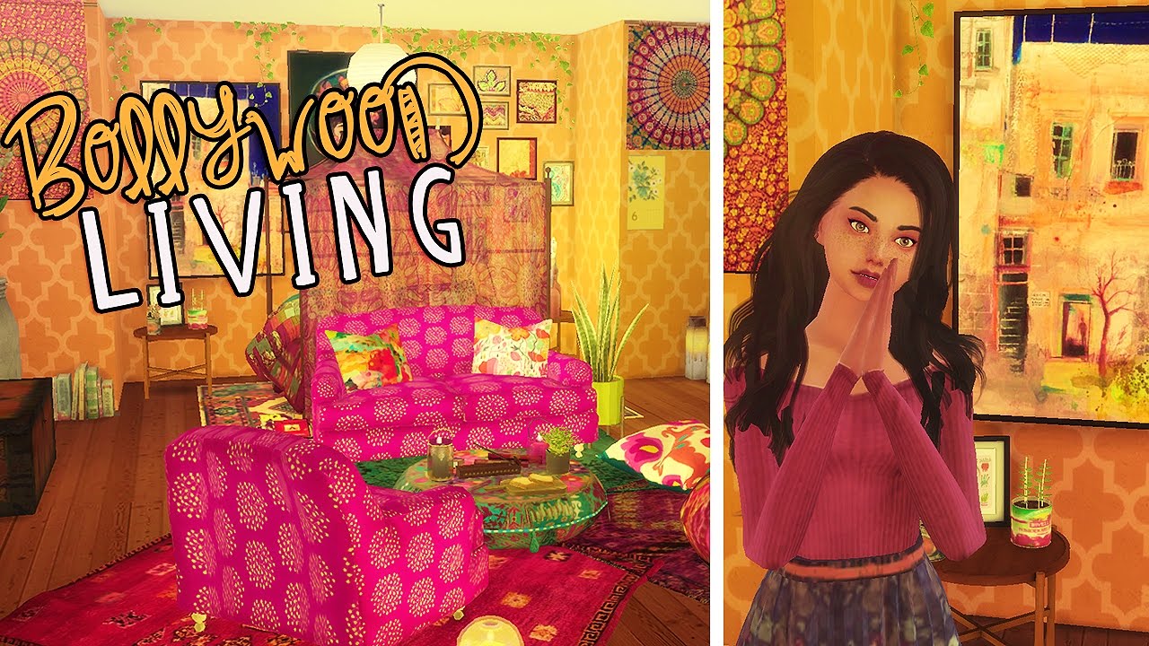 Sims 4:Bollywood Living | Indian Inspired Home | CC 🎇 - YouTube