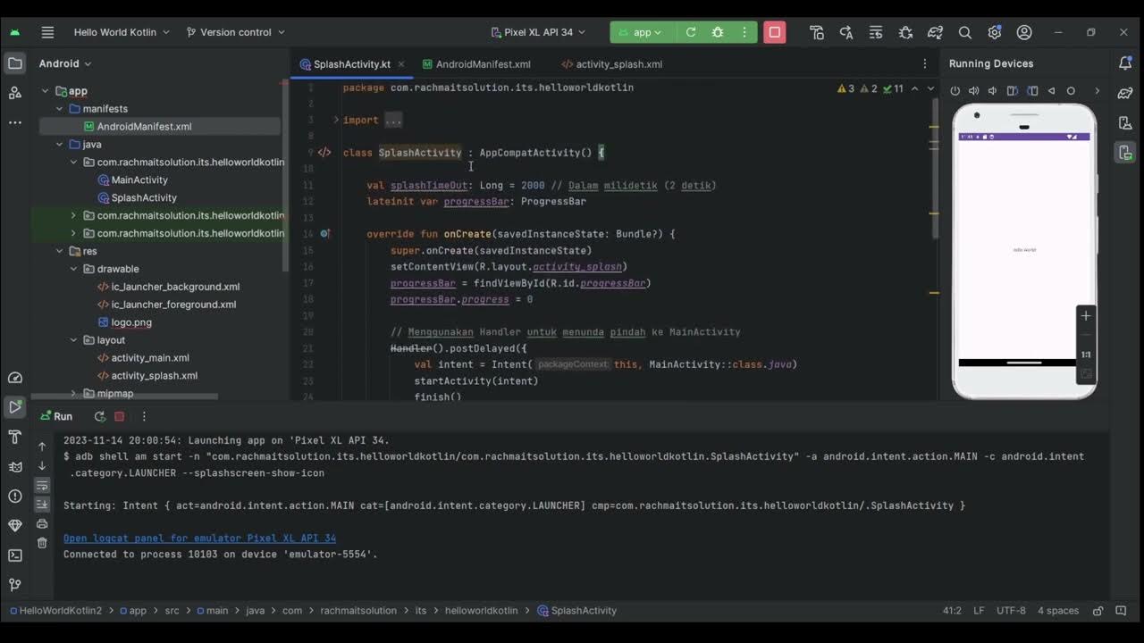 Cara membuat Splashscreen Android Studio - YouTube