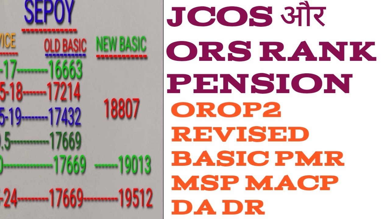 ||OROP1 REVISED BASIC और OROP2 REVISED BASIC JCOS और ORS RANK #orop # ...