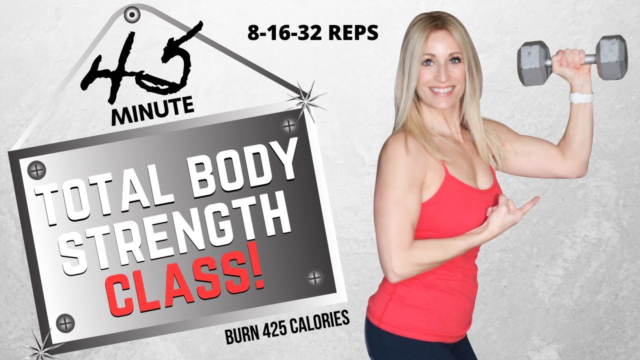 45 MINUTE TOTAL BODY STRENGTH CLASS | Shaky Muscle Workout! | Tracy ...
