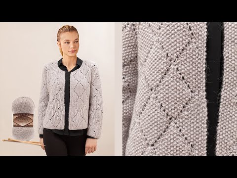 Angora Gold Simli ile Klasik Hırka • Classic Cardigan • Классический Кардиган