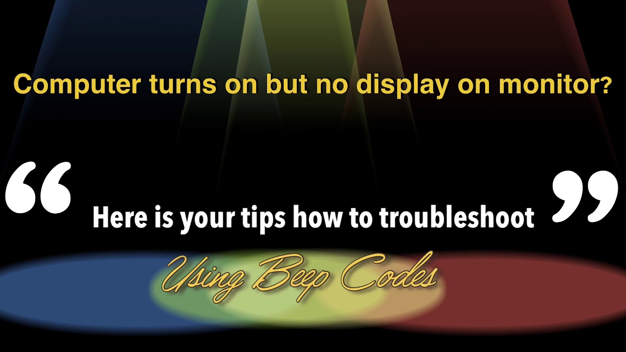 How to troubleshoot PC turns ON but NO display on monitor? “Tutorial ...