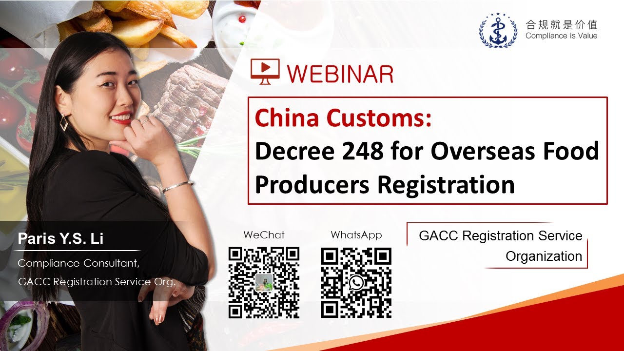 food registration and food licence by China GACC for exporting food to ...
