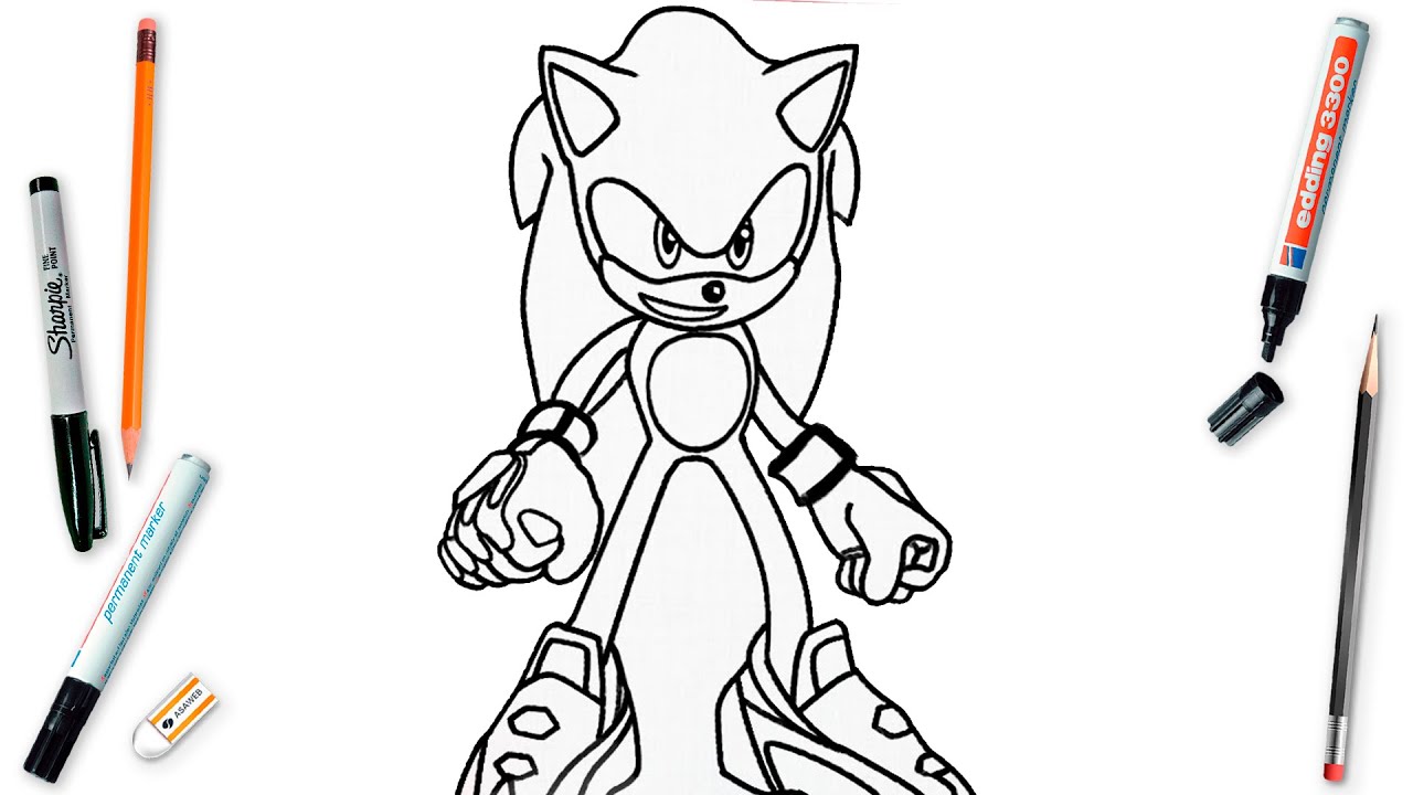 How To Draw Sonic Easy Step By Step | Sonic Prime Drawing Tutorial ...