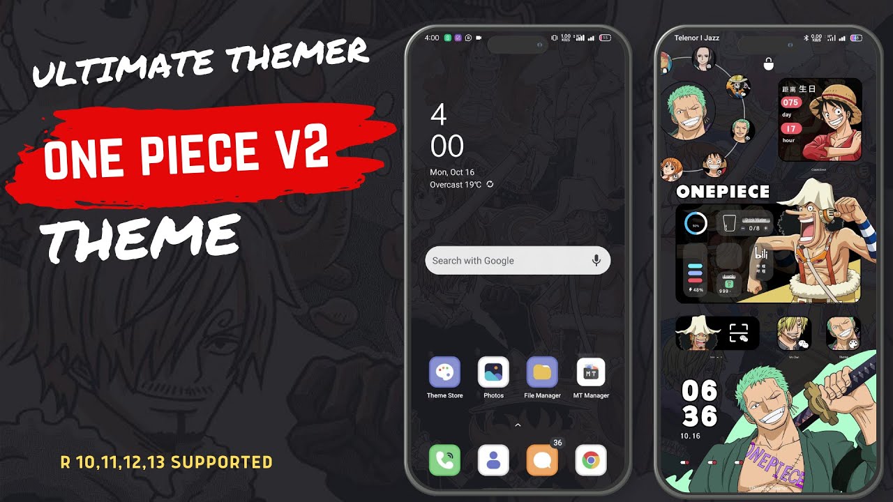 One Piece V2 Theme For Oppo And Realme|| Highly Customized LockScreen ...