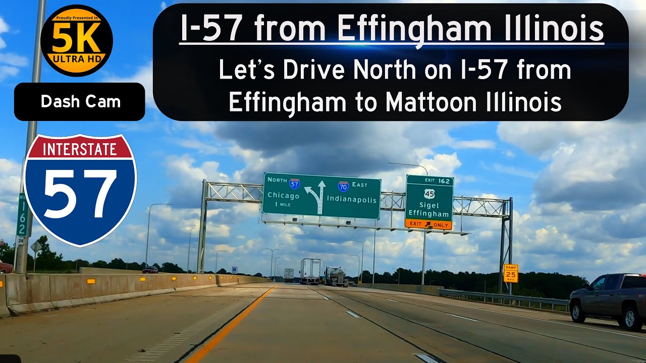 Let's Drive North on I-57 from Effingham Illinois to Mattoon Illinois - YouTube