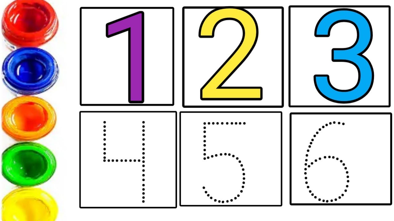 Learn number, 1 to 6,read and write number, ginti counting, kids class ...