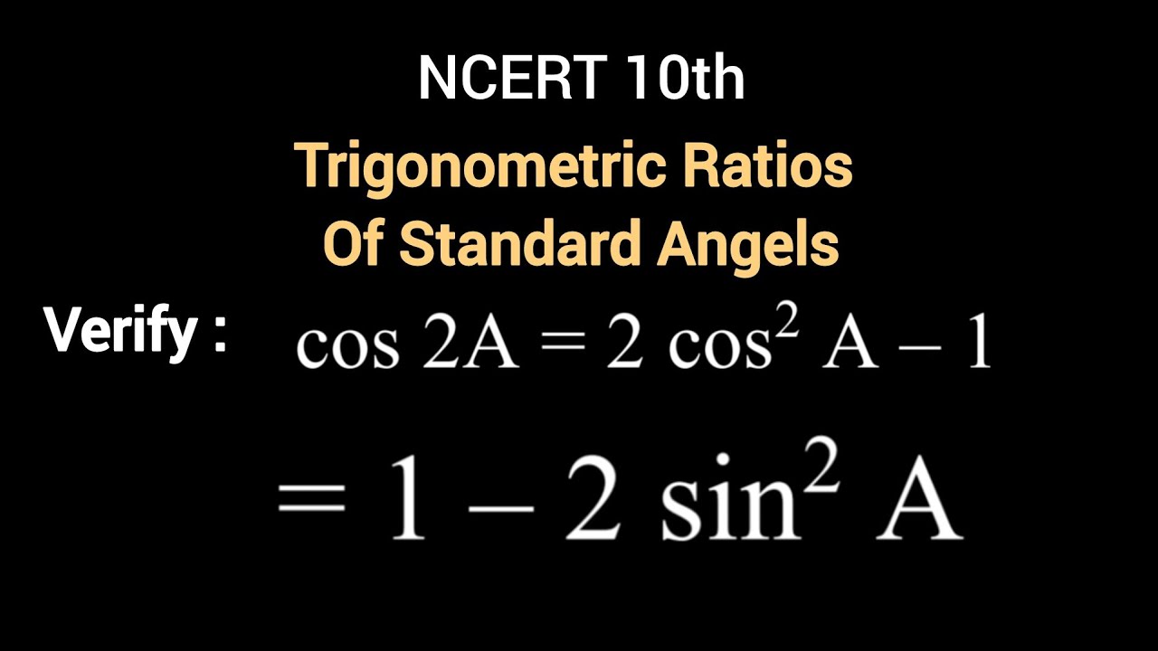 #trigonometricratios cos 2A is equal to 2 cos square A minus 1 is equal ...