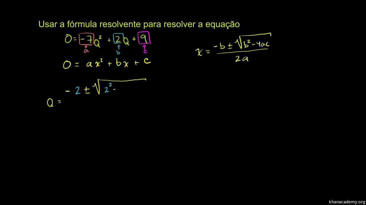 Exemplo 1: Usar a fórmula resolvente - Khan Academy em português (9º ...