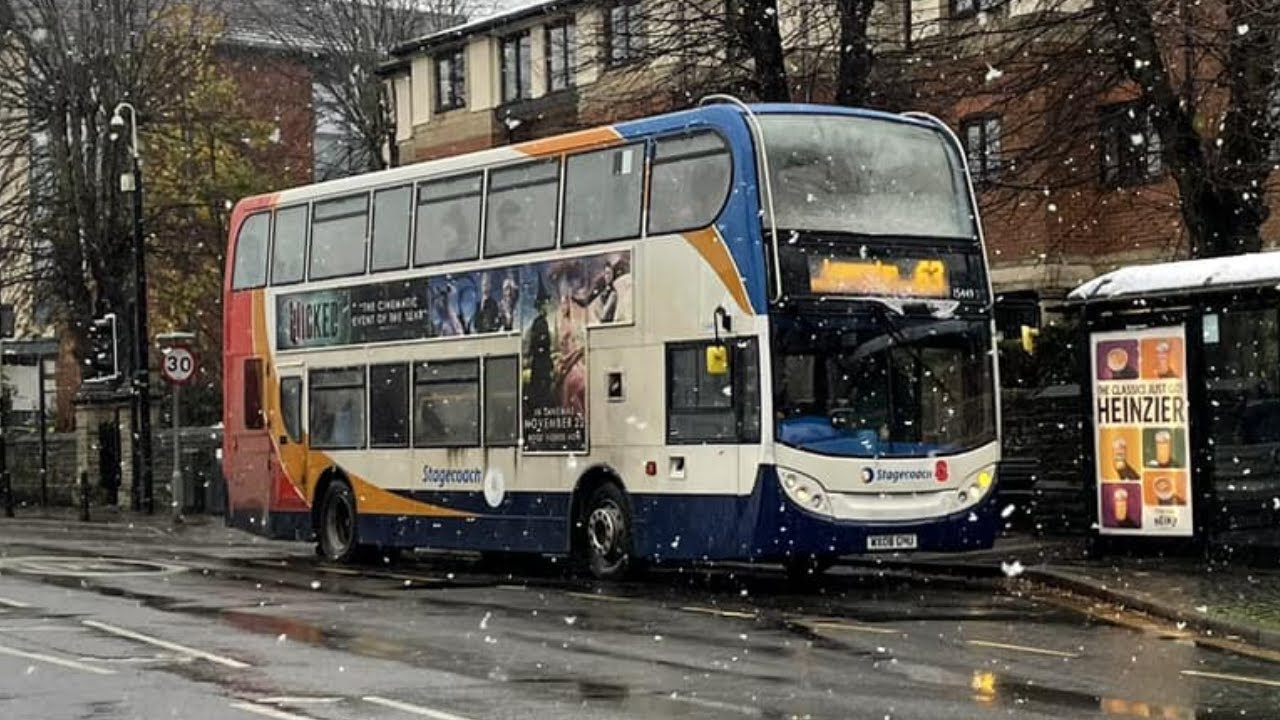 SNOW! Stagecoach Midlands 15449 (MX08 GHU) Service 63 - YouTube