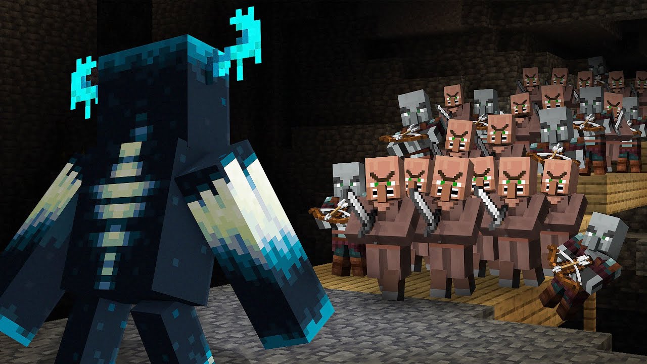 Warden vs Villager and Pillager Alliance - Minecraft Animation Movie ...