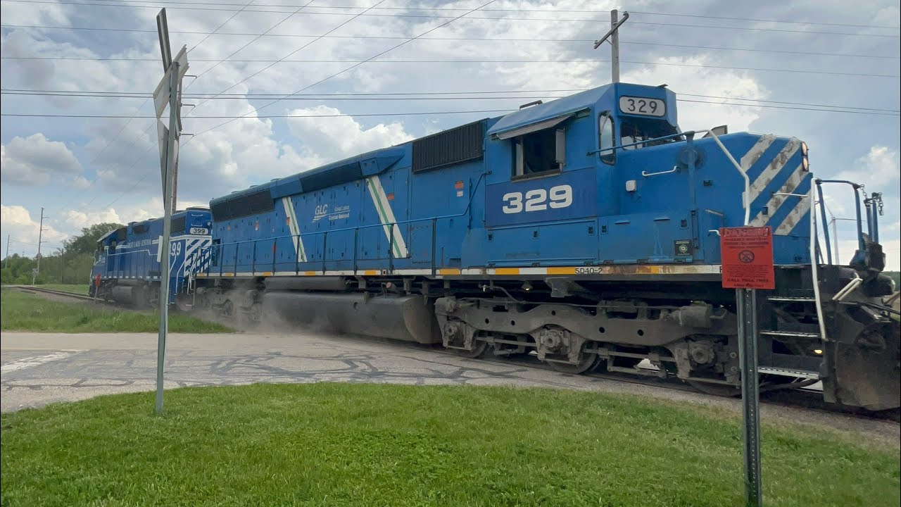 GLC Great Lakes central railroad coming through shepherd - YouTube