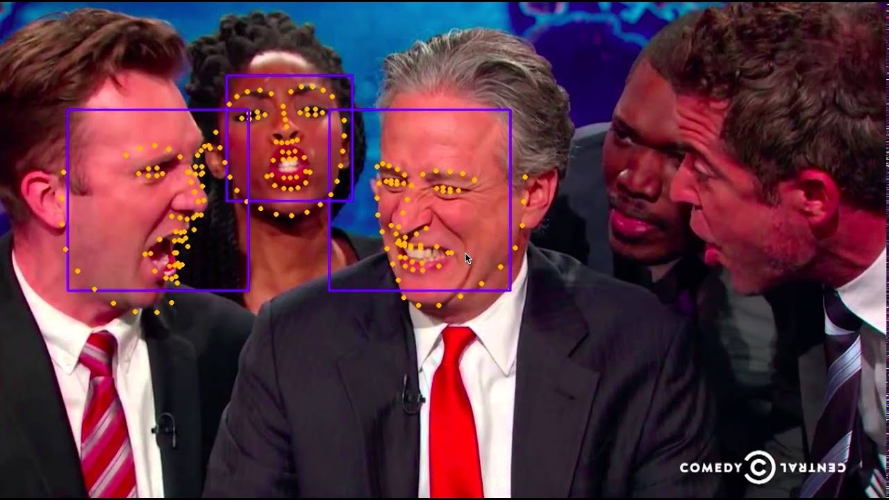 facial landmarks detection in videos - YouTube
