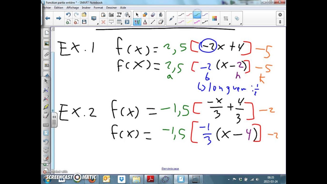 Fonction partie entière Tracer le graphique - YouTube