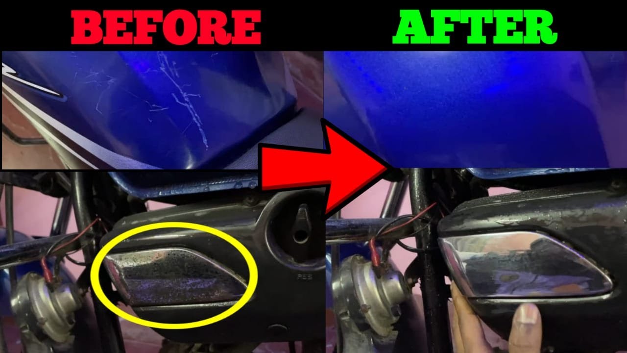 How to remove deep scratch and rust from your bike. Full details - YouTube