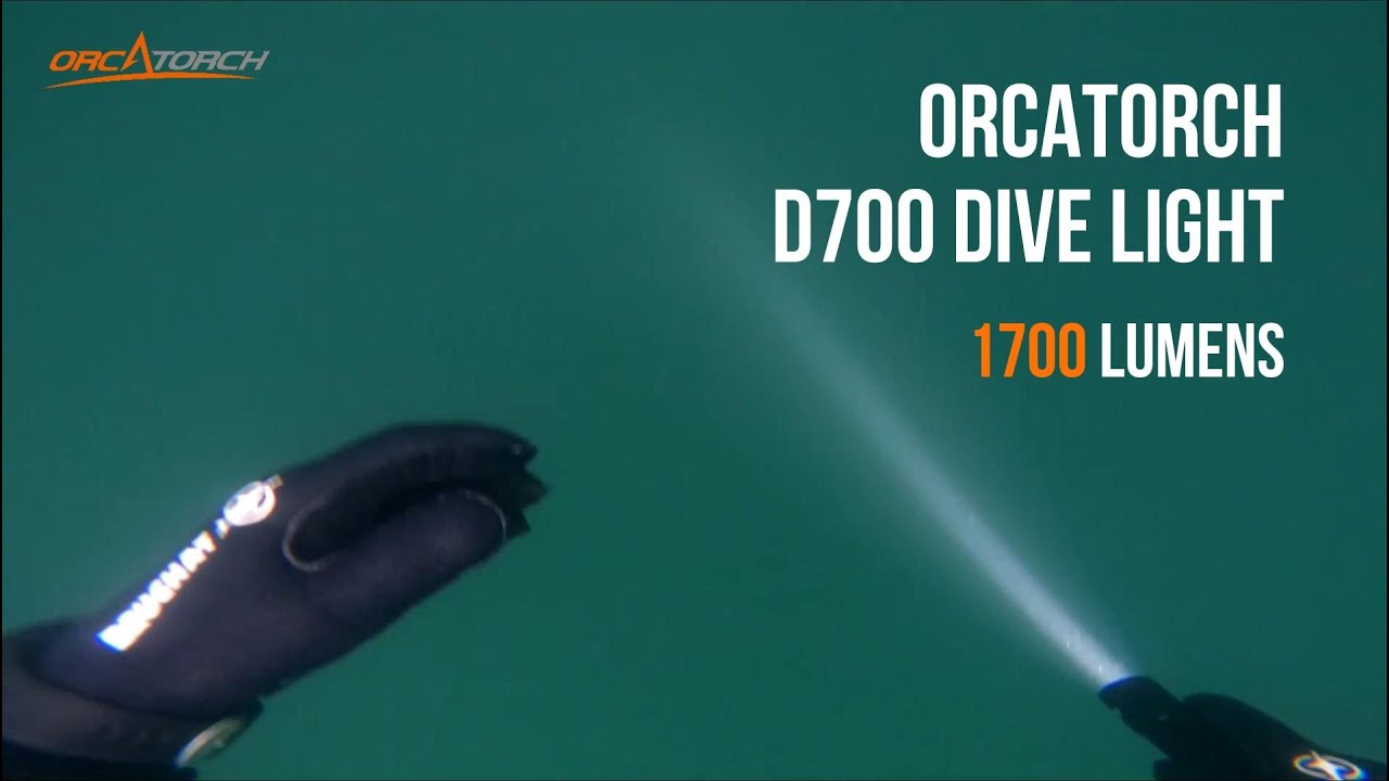 OrcaTorch D700 Mechanical Head Rotary Switch Dive Light - YouTube