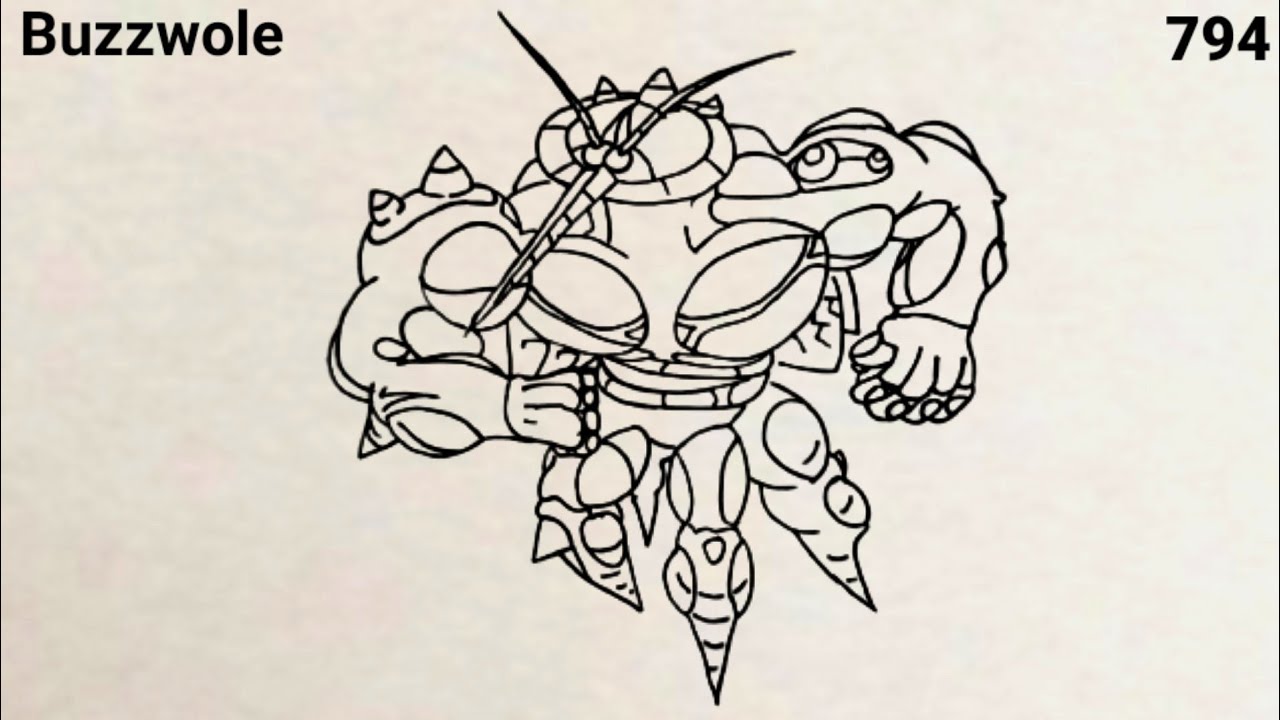 How to draw Buzzwole From Pokémon | Pokemon Drawing 794 - YouTube