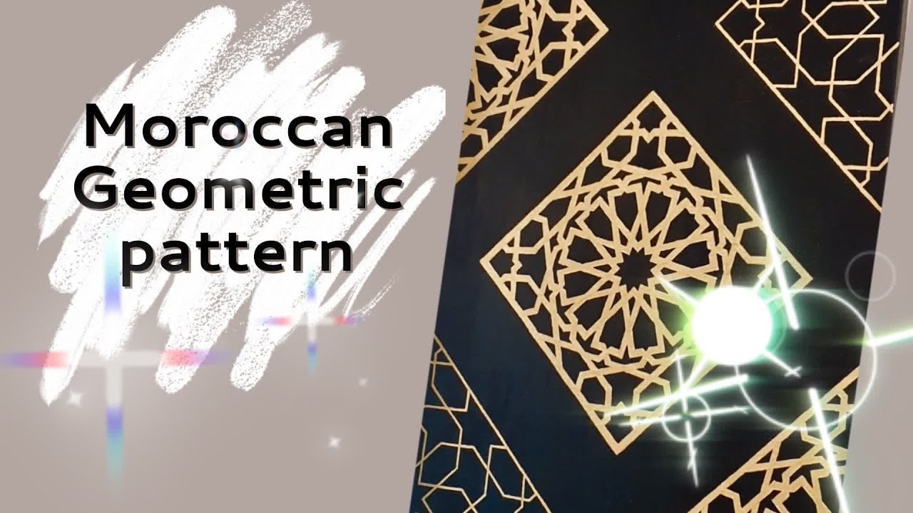 How i made Moroccan Geometric pattern on canvas | quick process - YouTube