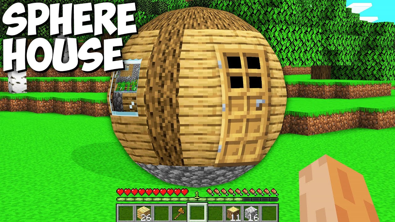 I build this SPHERE ROUND HOUSE in 5 minutes in Minecraft !!! Cursed ...