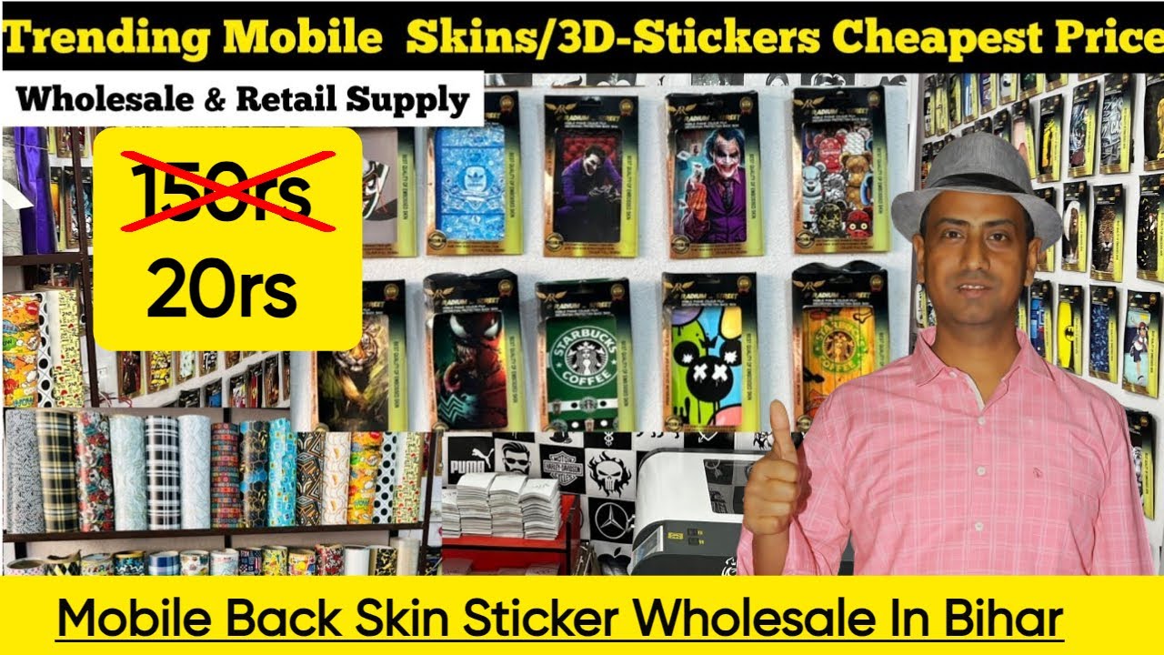Mobile Skin Sticker Wholesale Market || मात्र - 3/- रु || Mobile ...
