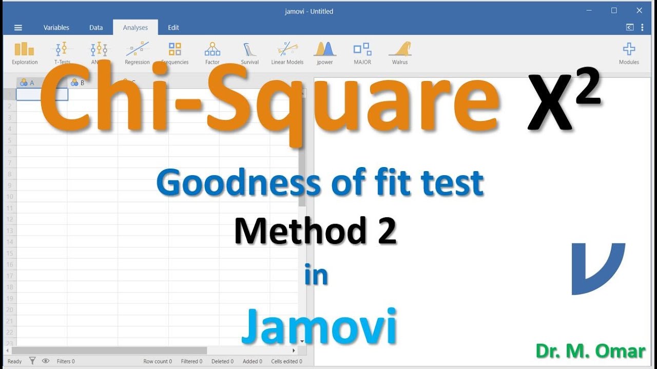 Chi Square X2 Goodness of fit test Method 2 in Jamovi - YouTube