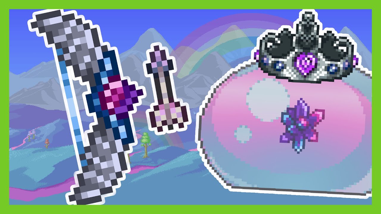 Terraria - Master Mode Queen Slime (Bow kill) - YouTube