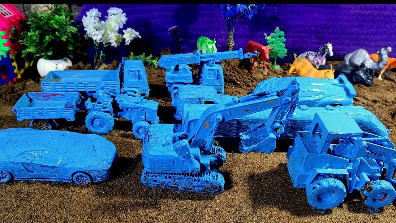 colouring truck tractor bulldozer JCB with Tractors Learn Colors for ...