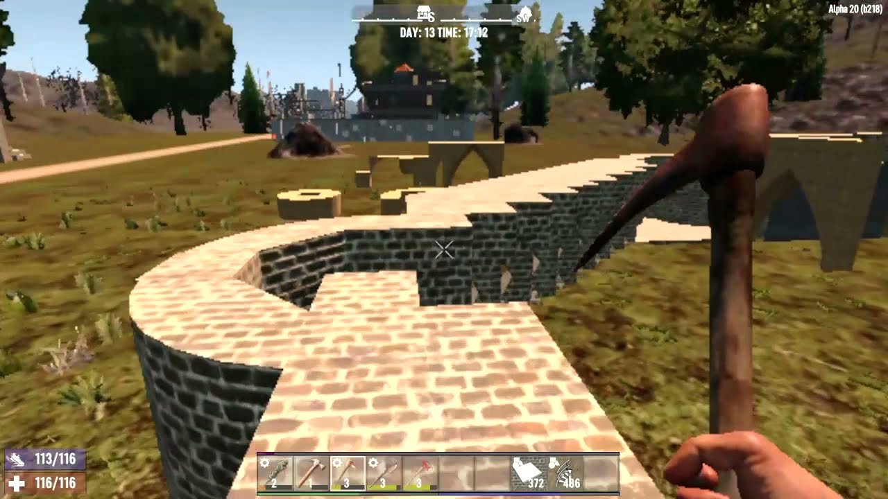 Castle Building Part One: walls ep2 7d2d a20 - YouTube