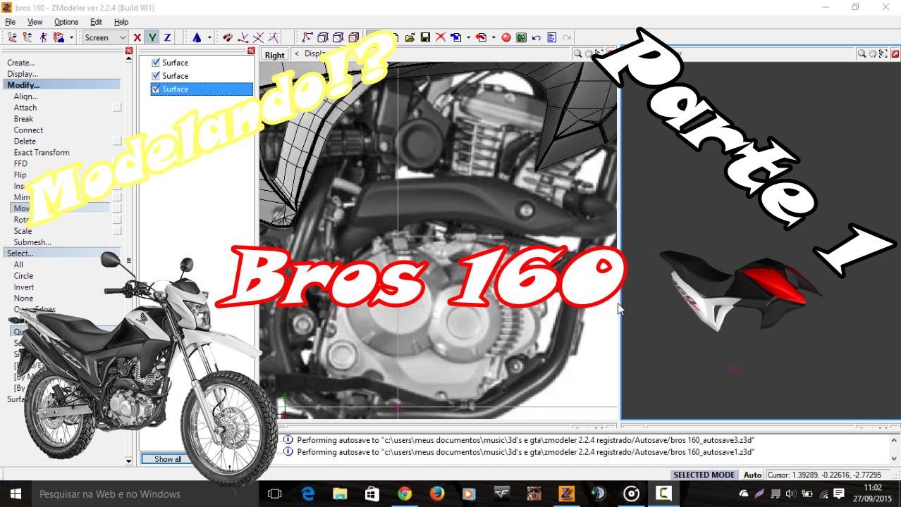Modelando no Zmodeler #1 | Fazendo motor da Bros 160 - YouTube