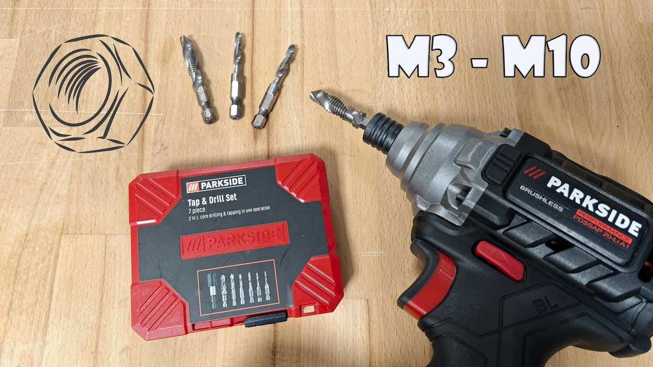 Parkside Drill and Tap Set - Drilling and Making Threads in One ...