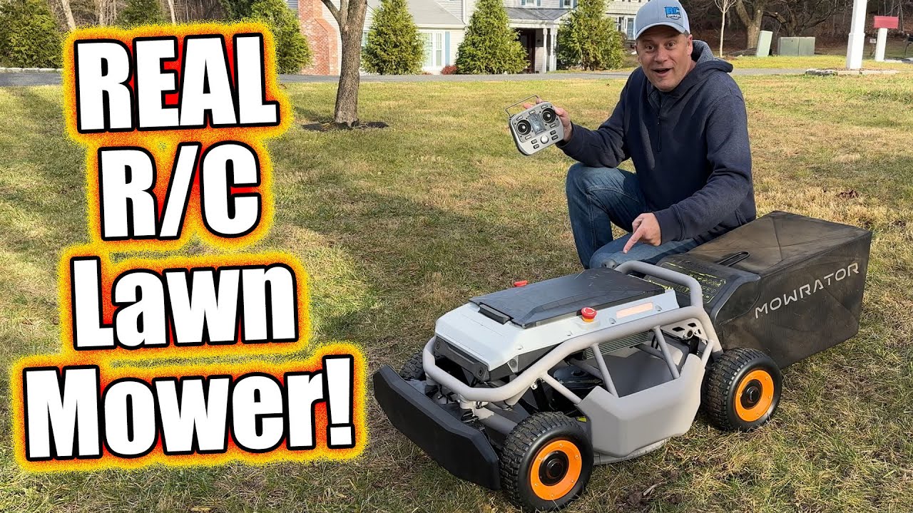 Electric Radio Control Lawn Mower Any Good?! Mowrator S1 4WD - YouTube