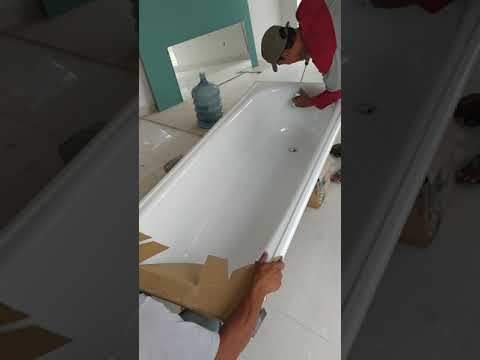 cara pemasangan bathub TOTO