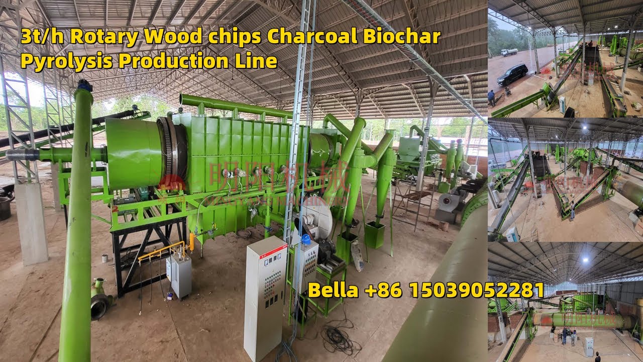 3th Charcoal Biochar Pyrolysis Project Production Line for Making ...
