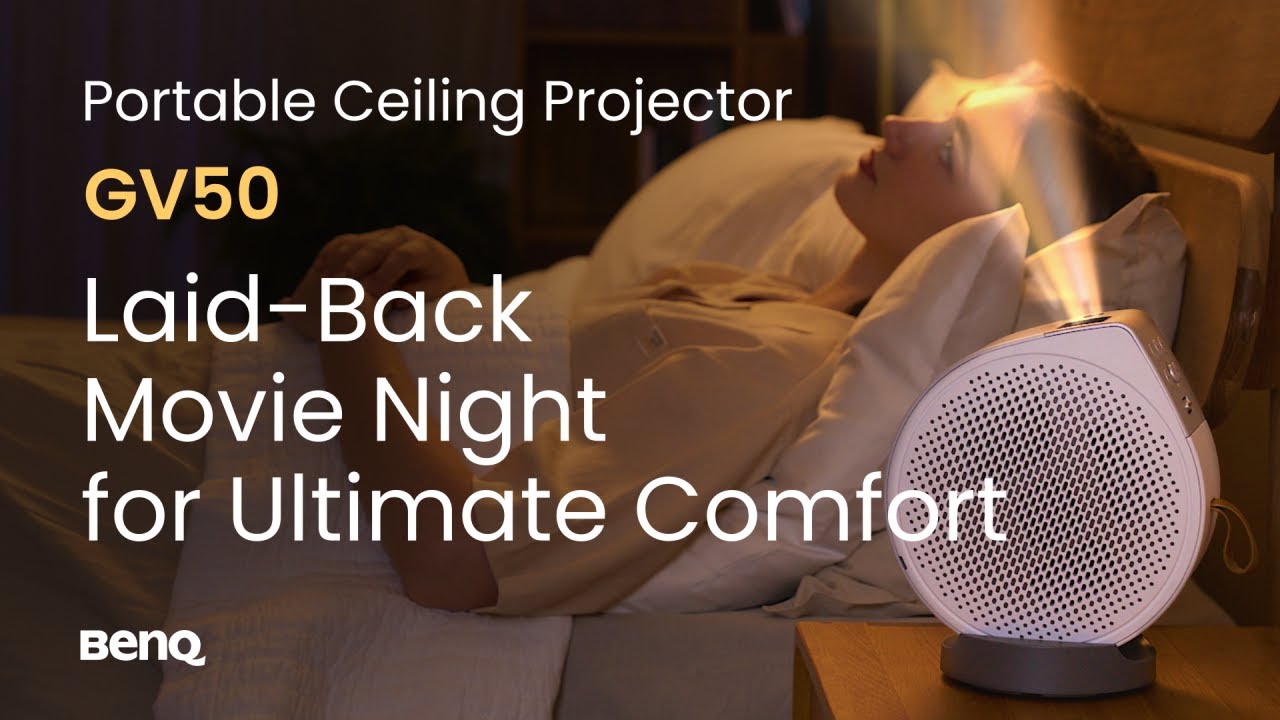 BenQ GV50 Portable Ceiling Projector for Laid-Back Movie Night - YouTube