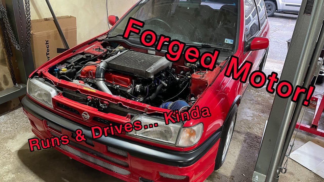 NISSAN PULSAR GTI-R ENGINE REBUILD PT. 9- FORGED ENGINE INSTALL - YouTube